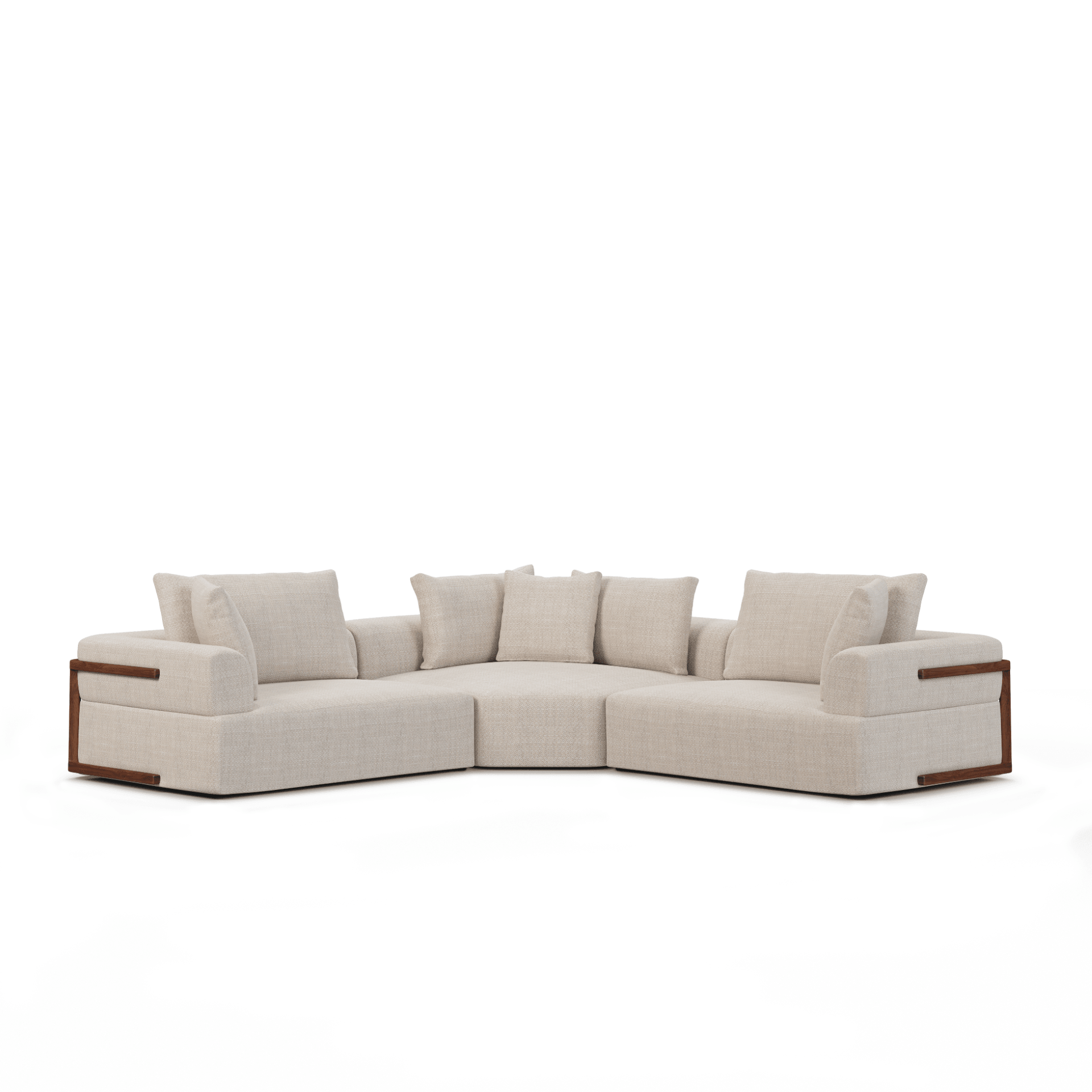 Warner Oatmeal 3 Piece Sofa Set W/Corner Piece | AmericanHomeFurniture