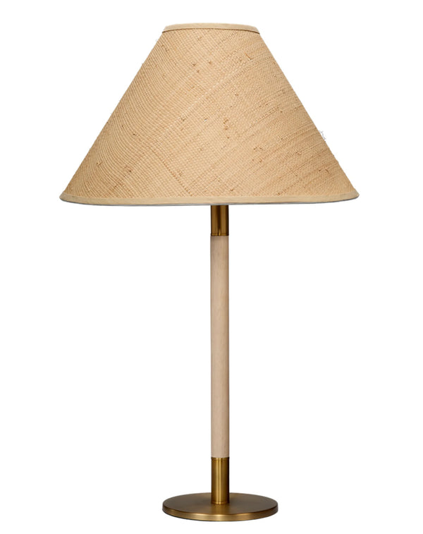 Jamie Young - Morgana Wood and Metal Table Lamp with Raffia Shade ...