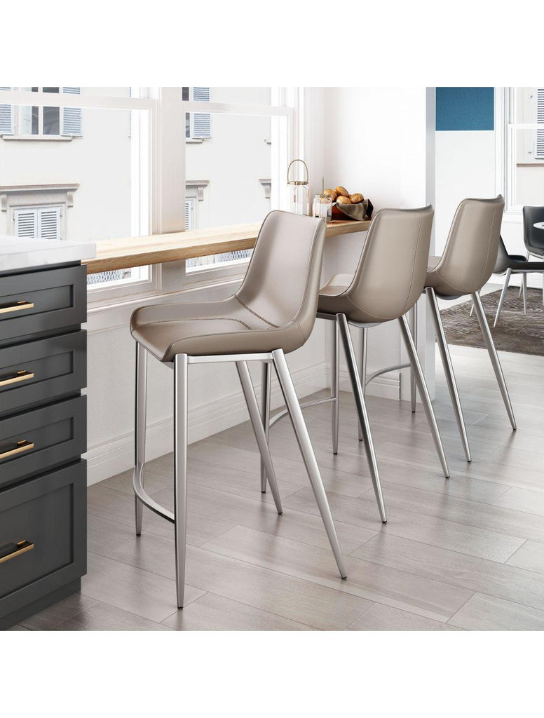 Buy Zuo Magnus Counter Chair Set Of 2 Gray Silver 102028 - American ...